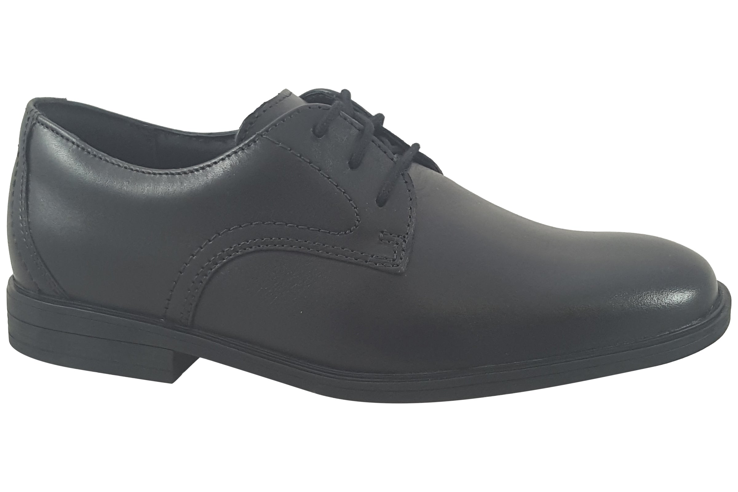 Clarks Jonwin Step Y Black Leather Boys School Shoes – McConnell Shoes