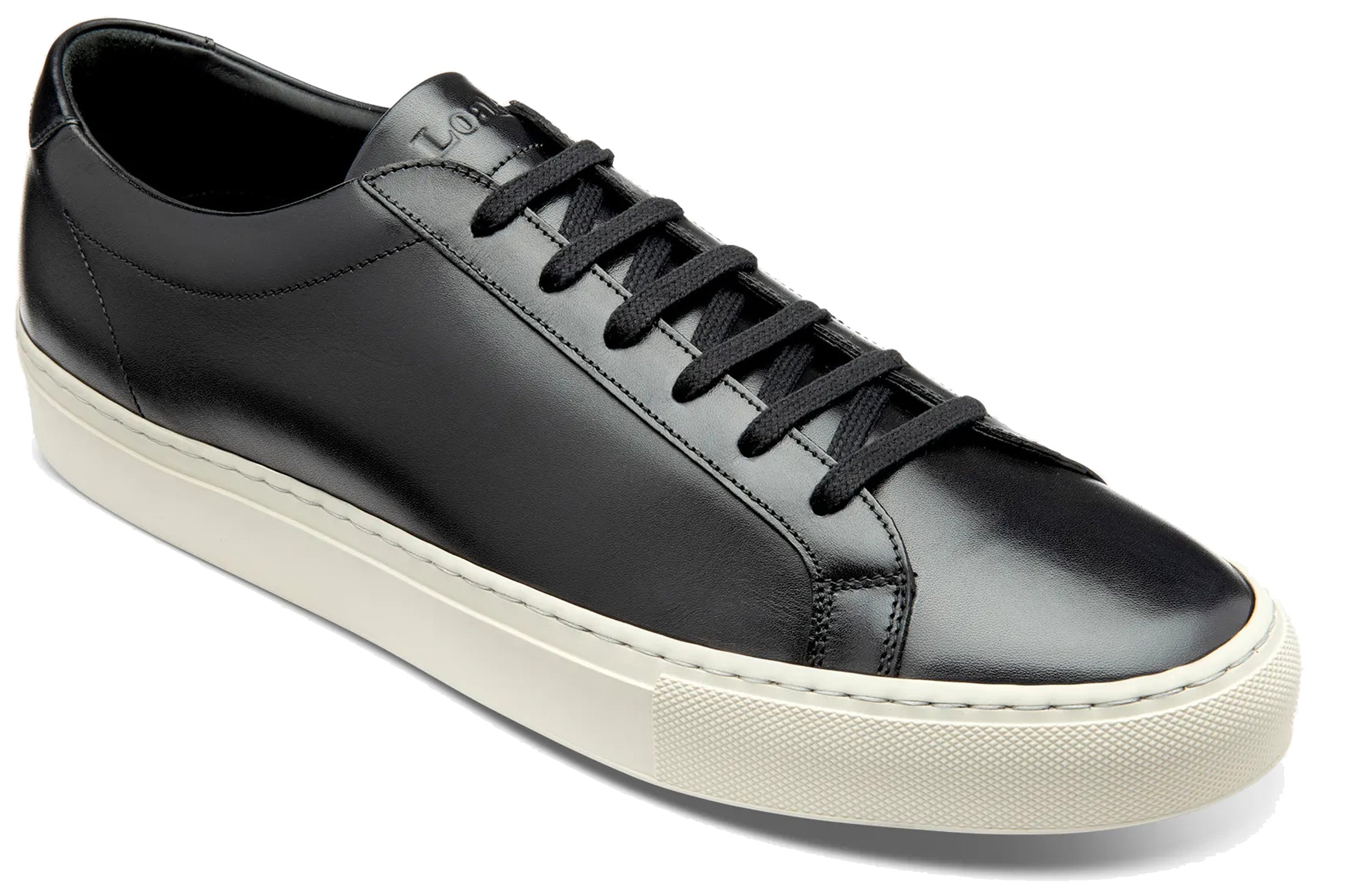 Loake Sprint Black Calf Leather Mens Trainers – McConnell Shoes